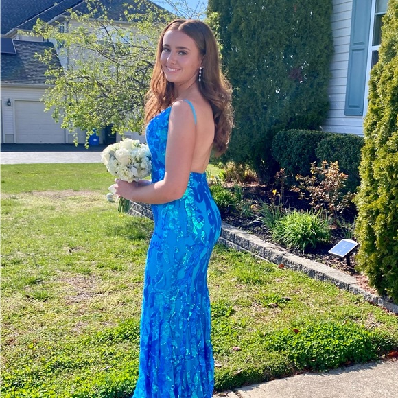 Jovani | Dresses | Jovani Size 4 Aqua Prom Dress | Poshmark